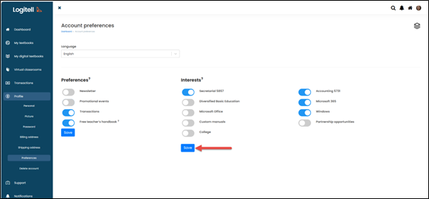 Preferences and interests | User Accounts - Logitell Support