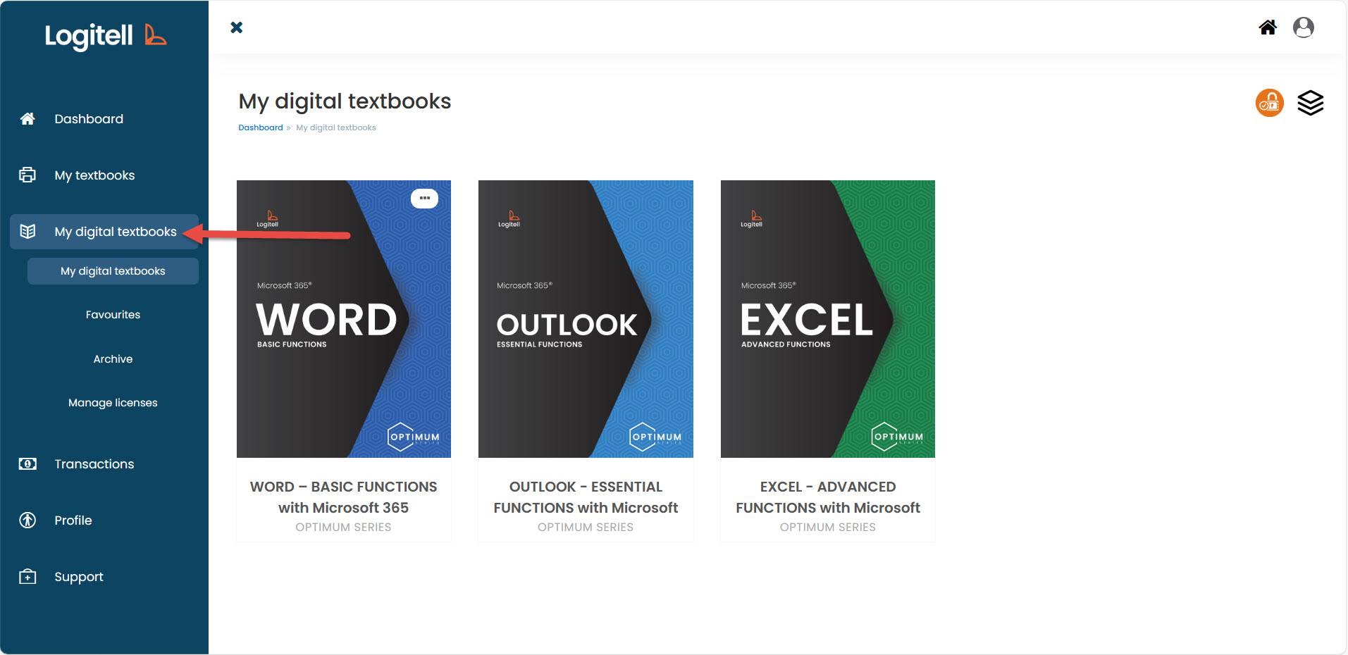 Accessing your digital textbooks | Digital textbooks - Logitell Support