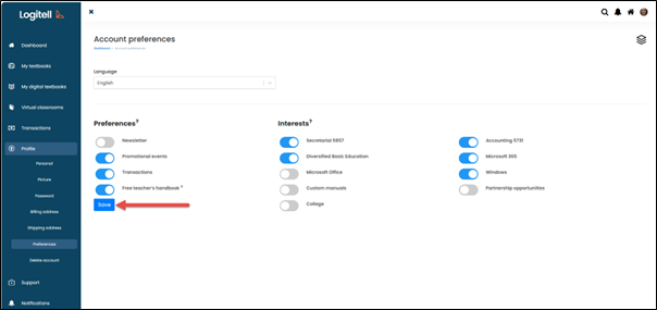 Preferences and interests | User Accounts - Logitell Support