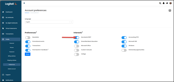 Preferences and Interests | User Accounts - Logitell Support